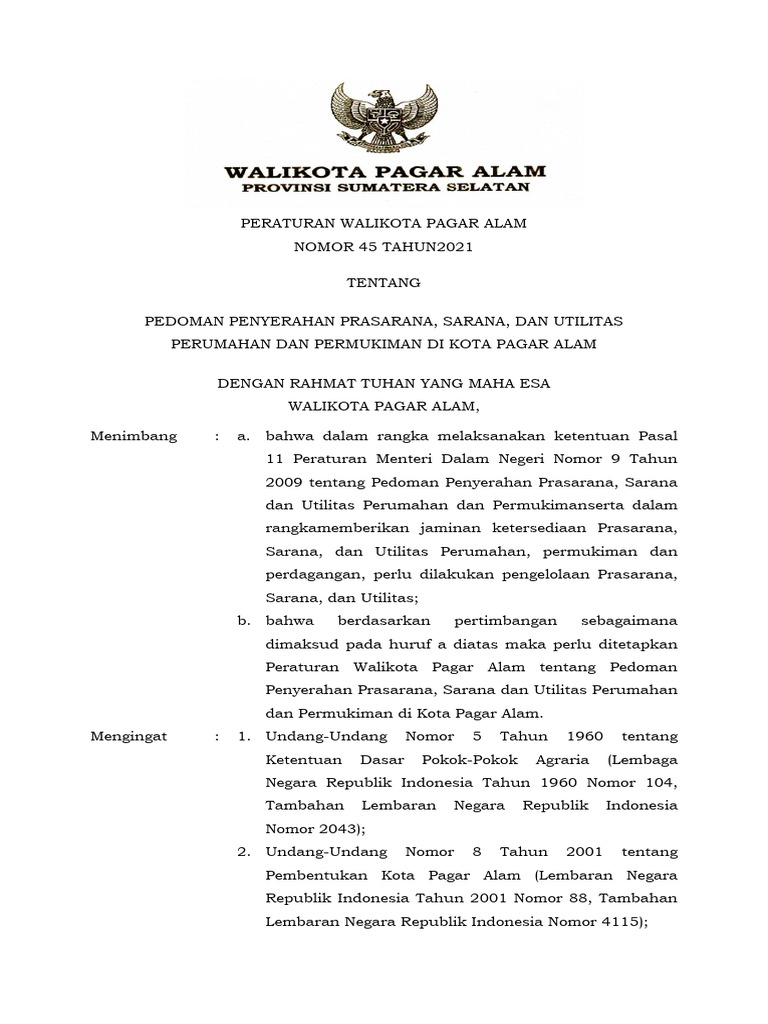 Perwal No 045 Tahun 2021 | PDF
