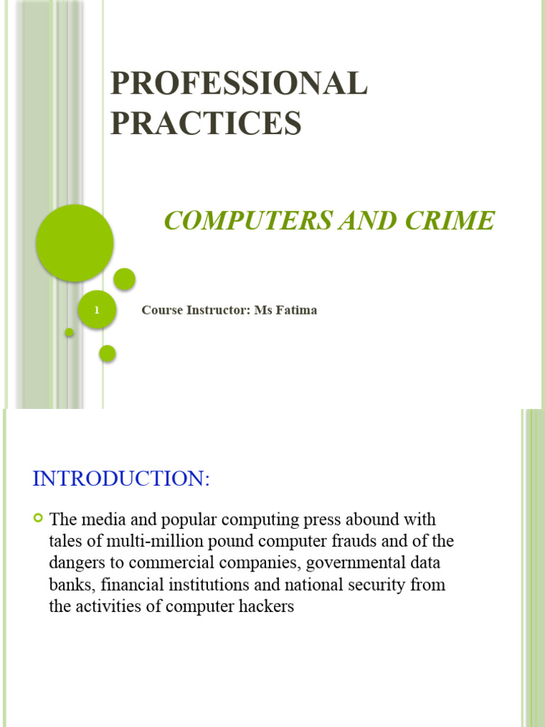 Lecture Computer Crimes | PDF | Law | Computers