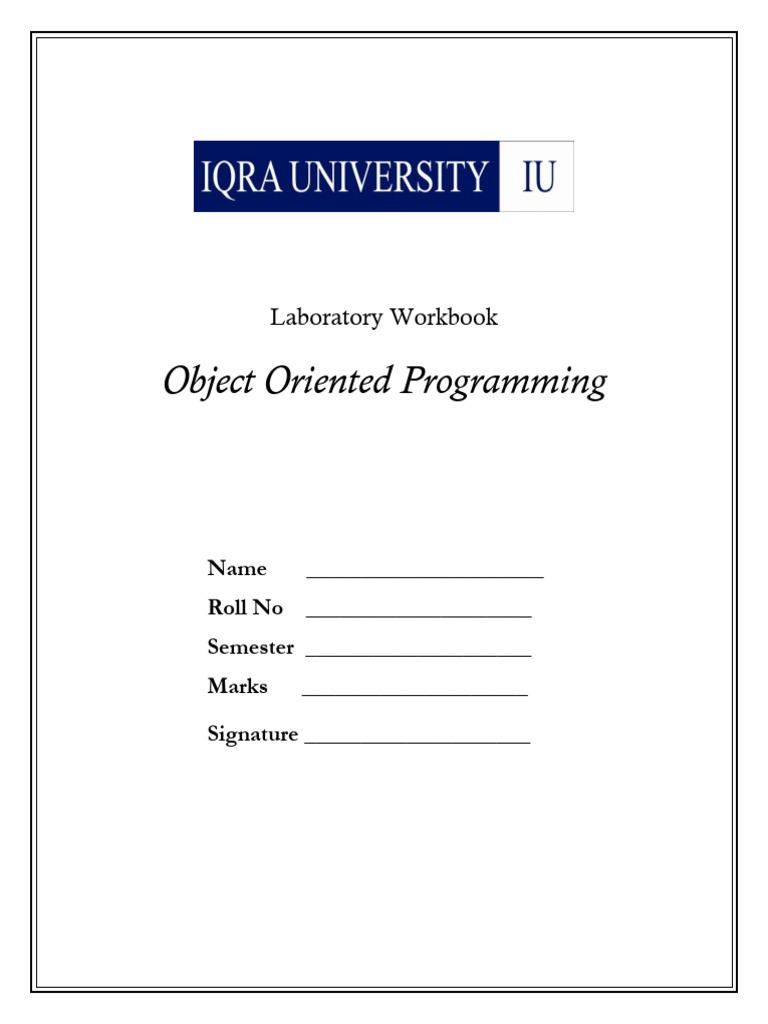 OOP Lab Manual | PDF
