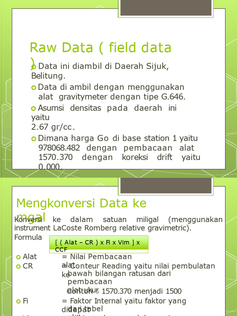 Pengolahan Data Graviti | PDF