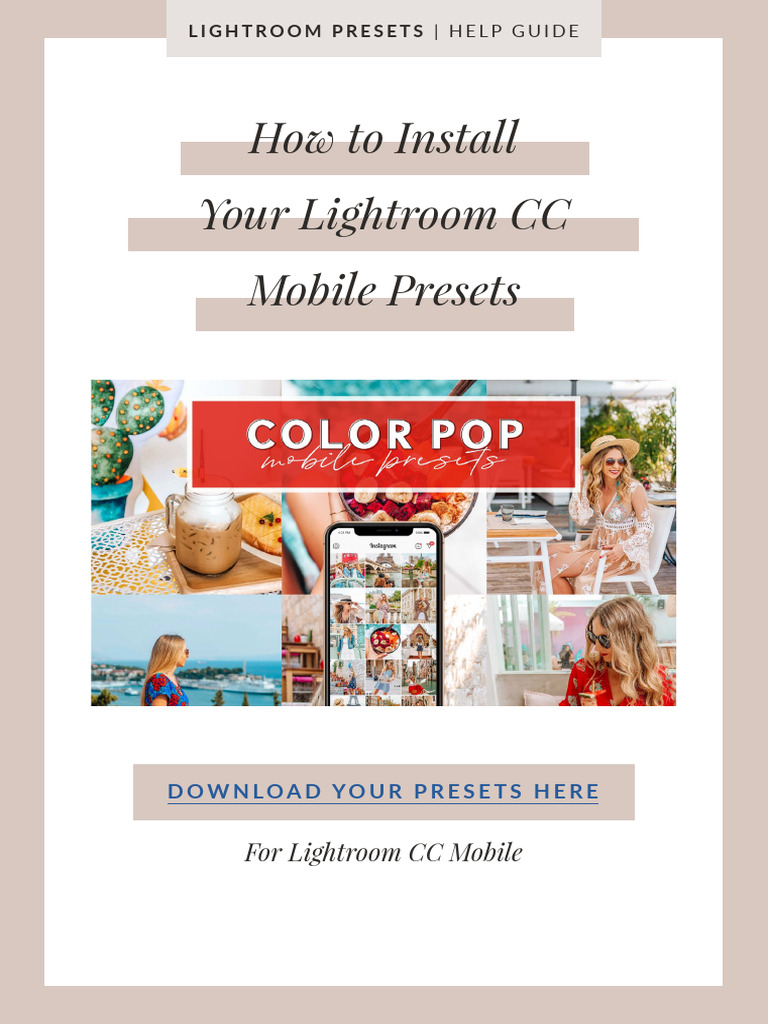 01 How To Install Your Lightroom Presets | PDF | Image Editing | Exposure (Photography)