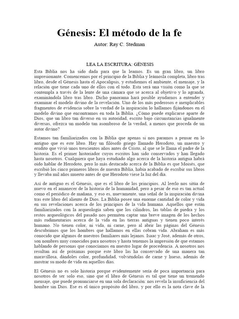 Génesis Ray Stedman | PDF | Libro del éxodo | Moisés