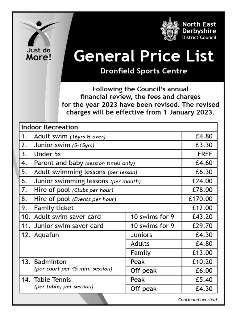General Price List 2023 DSC 11971 - WEB - A | PDF