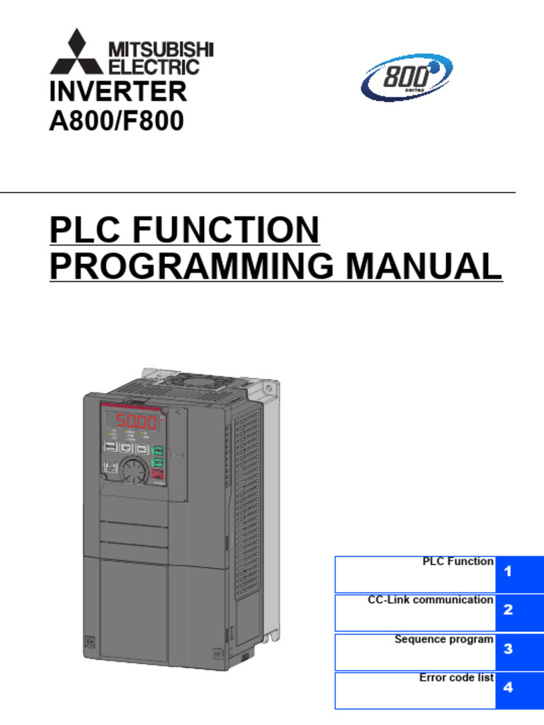 PLC Function Programming Manual: Inverter A800/F800 | PDF ...