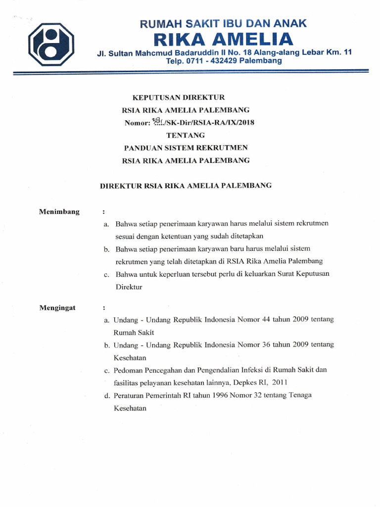 SK Panduan Sistem Rekrutmen | PDF