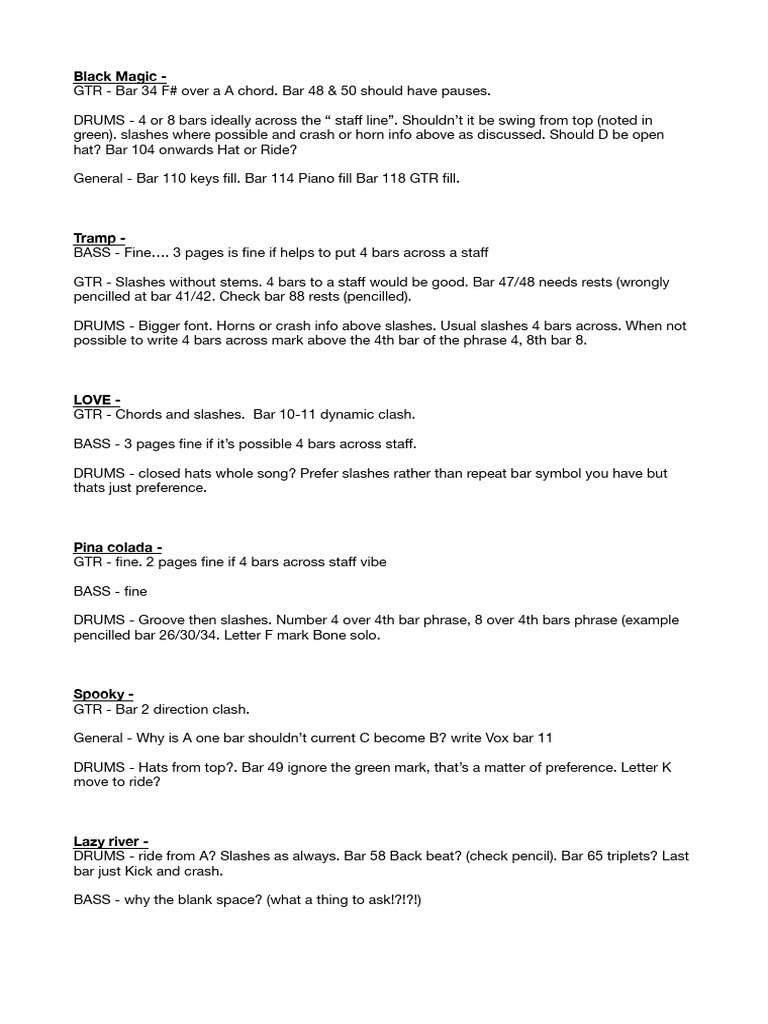 Latest Rhythm Section Notes | PDF