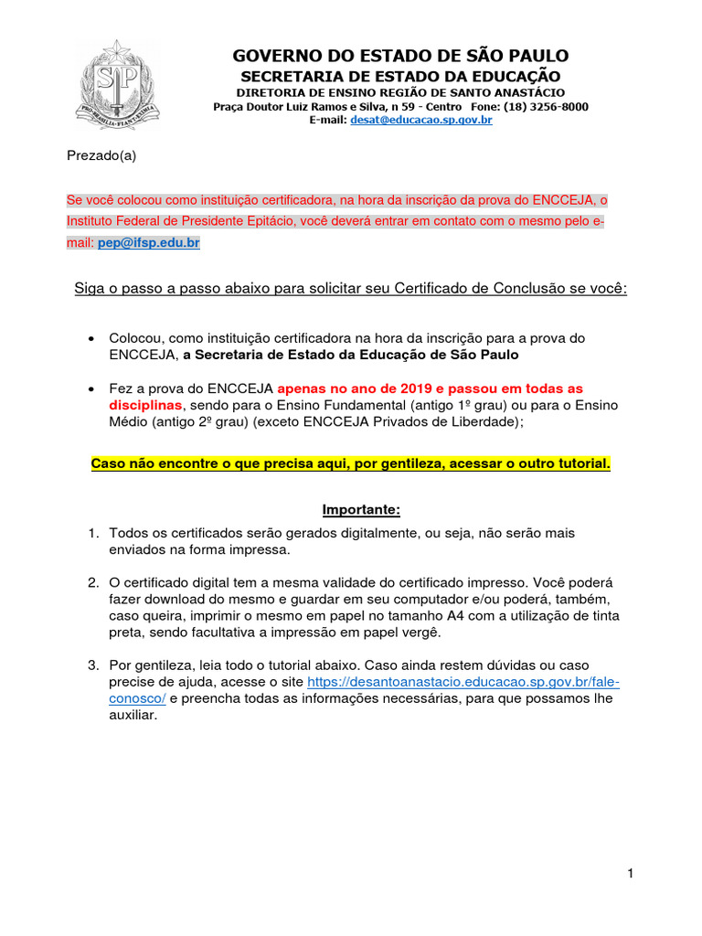 Tutorial Certificado | PDF