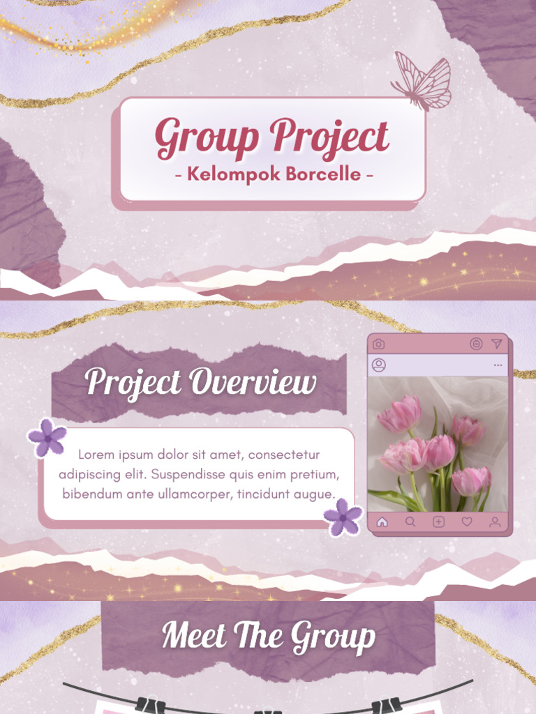 Purple Pink Aesthetic Playful Torn Paper Group Project Presentation | PDF