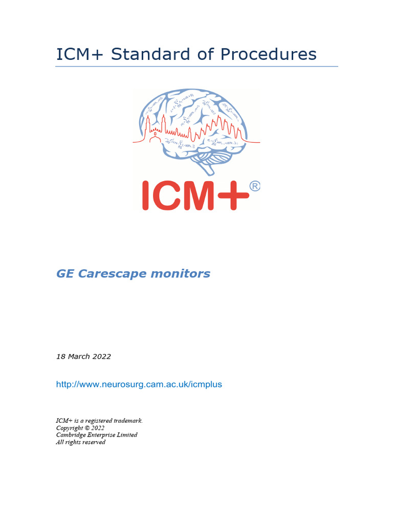 SOP ICM GE Carescape Monitors | PDF