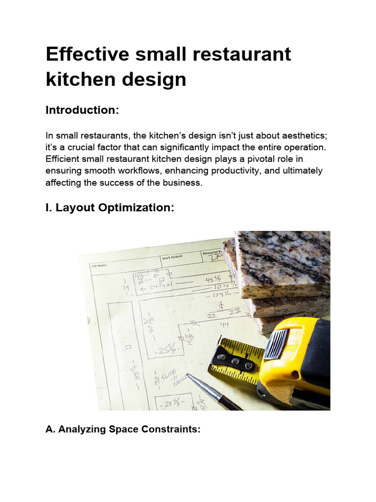Effective Small Restaurant Kitchen Design | PDF