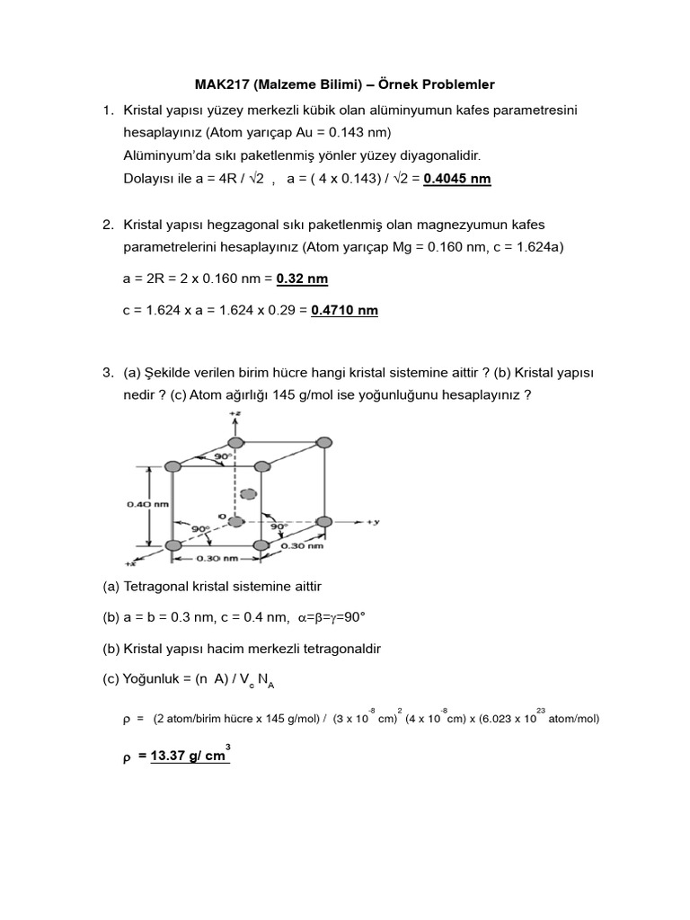 2021 Mak217 Örnek Problemler | PDF