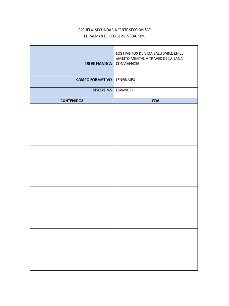 Problematica de La Escuela, Contenidos y Pda | PDF
