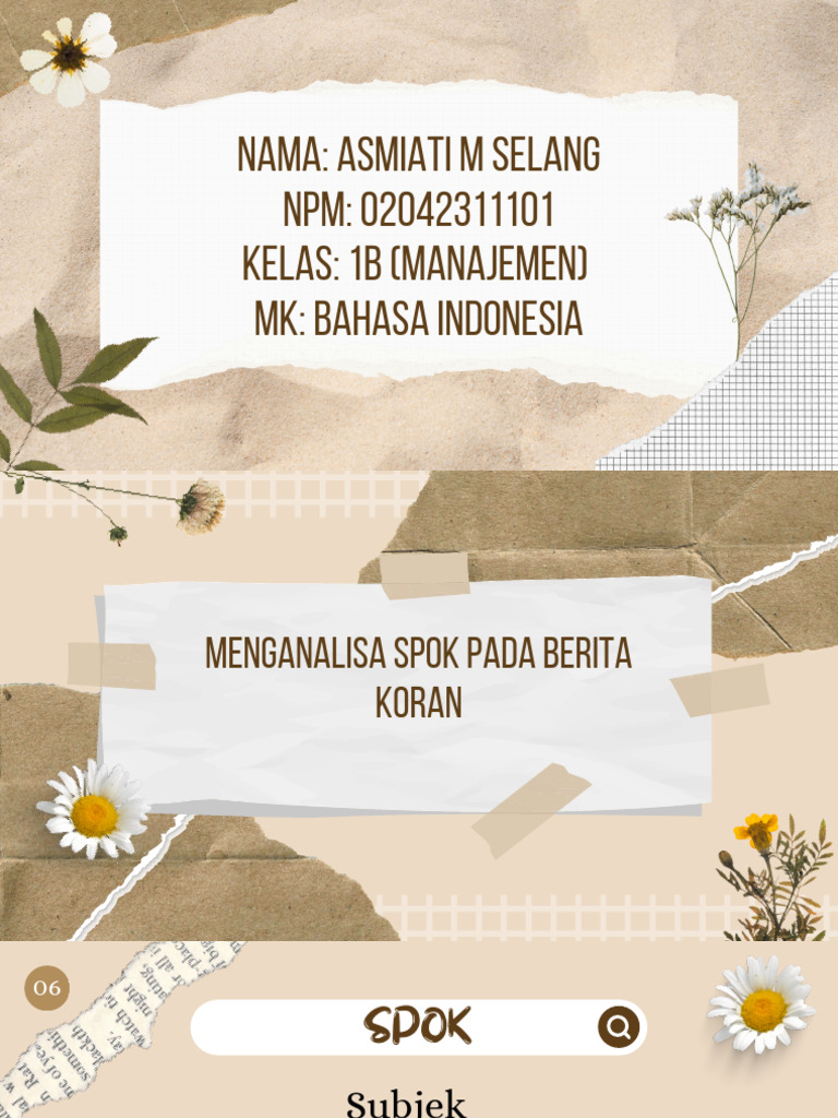 Coklat Dan Beige Estetik Scrapbook Tugas Presentasi | PDF