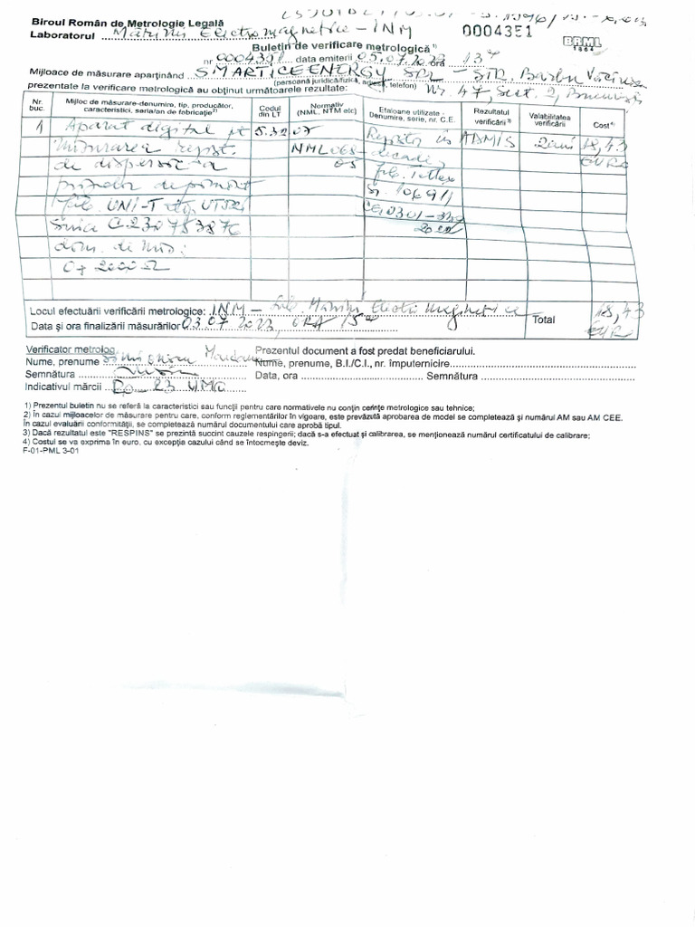 Buletin Metrologic | PDF
