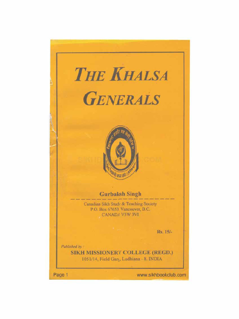 The Khalsa Generals | PDF