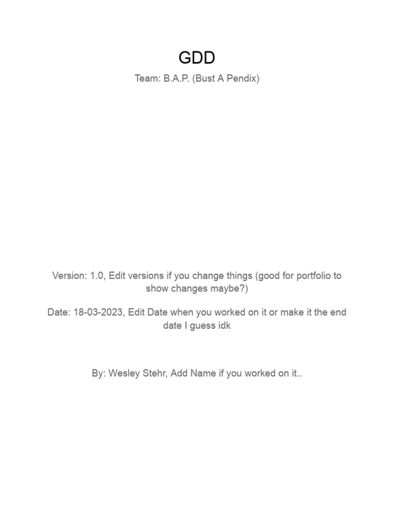 Game Design Document - 1 | PDF