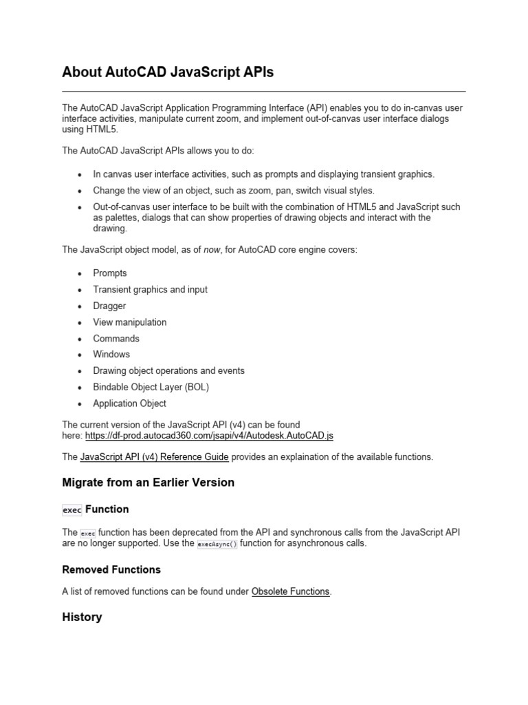 About AutoCAD JavaScript APIs | PDF About AutoCAD JavaScript APIs | PDF