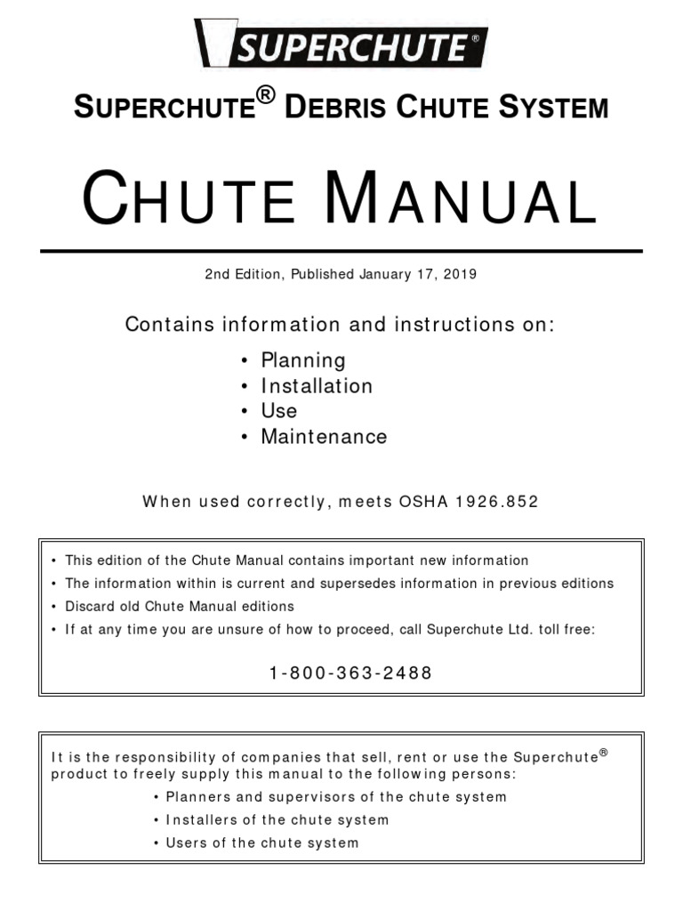 Superchute Chute Installation Manual Jan 2019 | PDF