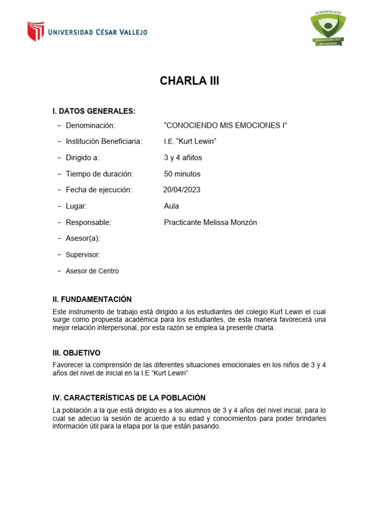 Charla 3. | PDF