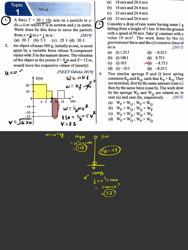 Wpe Pyq | PDF | Force | Acceleration