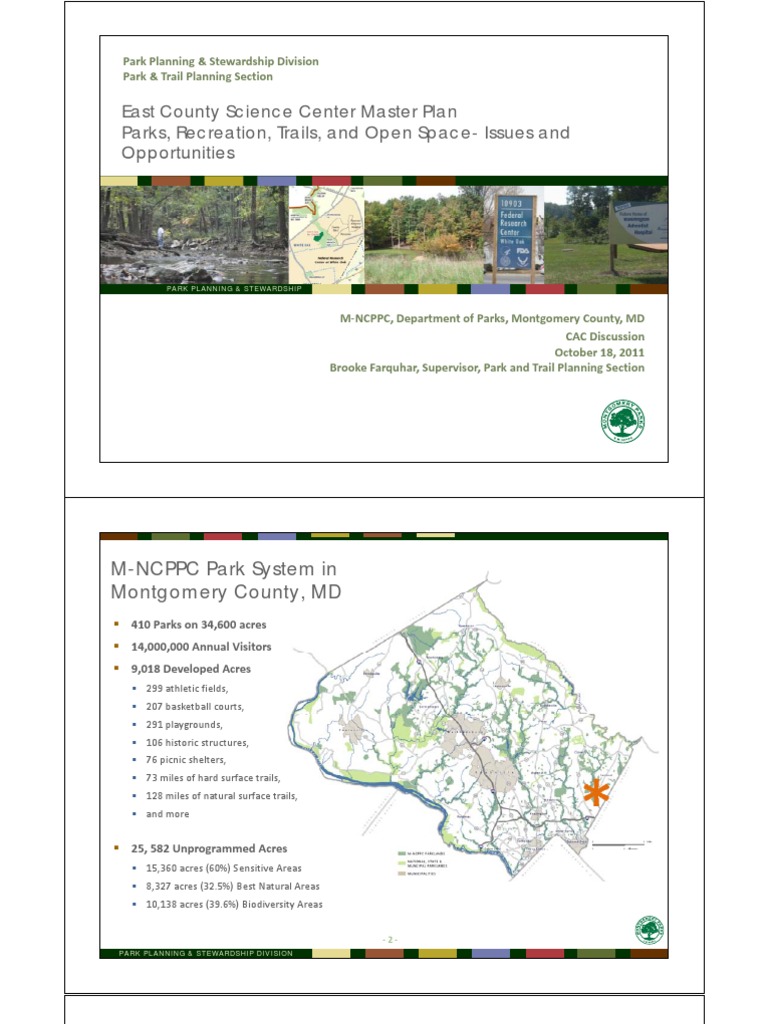 East County Science Center Master Plan Parks, Recreation, Trails, and ...
