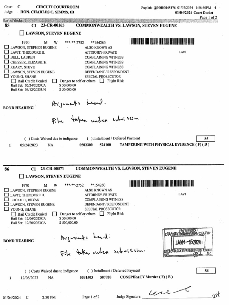 1-4-24 Steven Lawson Calendar Order | PDF