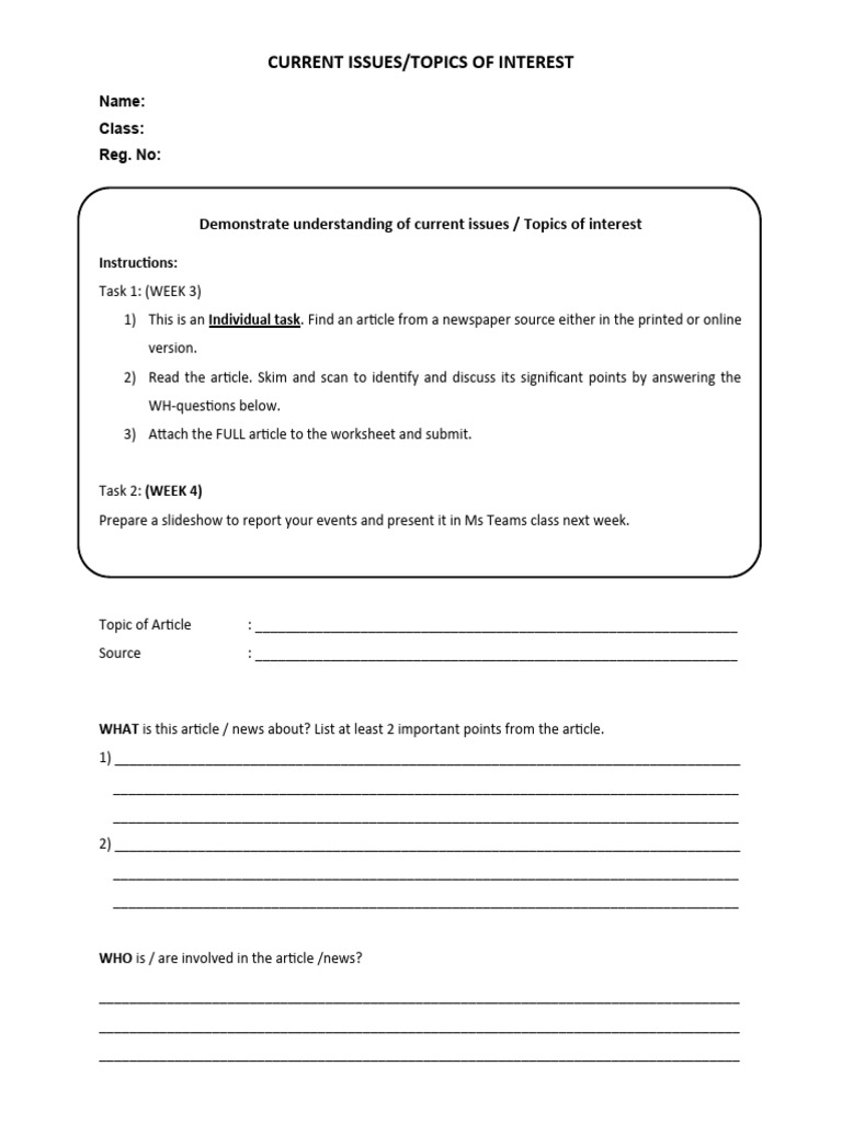 Mind Map Current Issues Practice | PDF