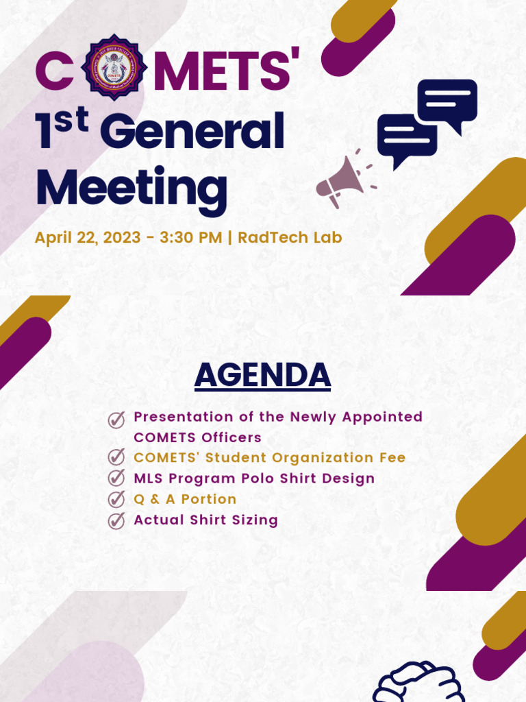 Comets' 1st General Meeting | PDF