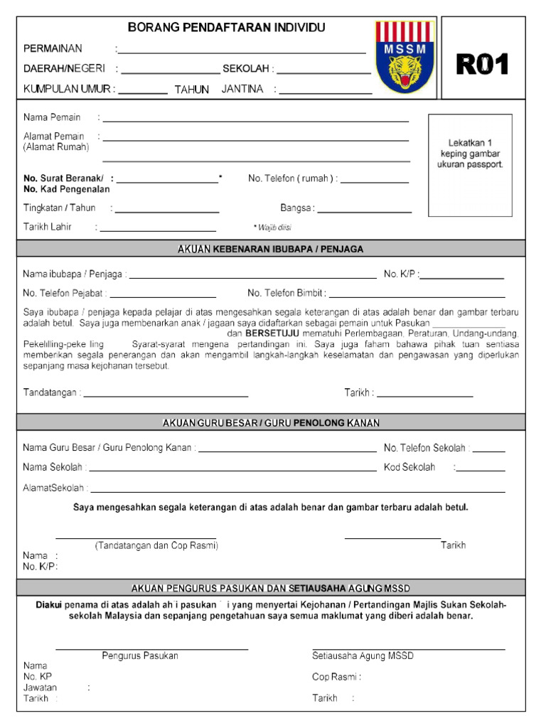Borang R01 | PDF
