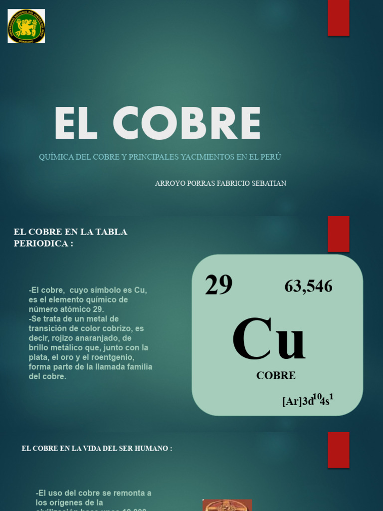 El Cobre | PDF | Cobre | Ciencias fisicas