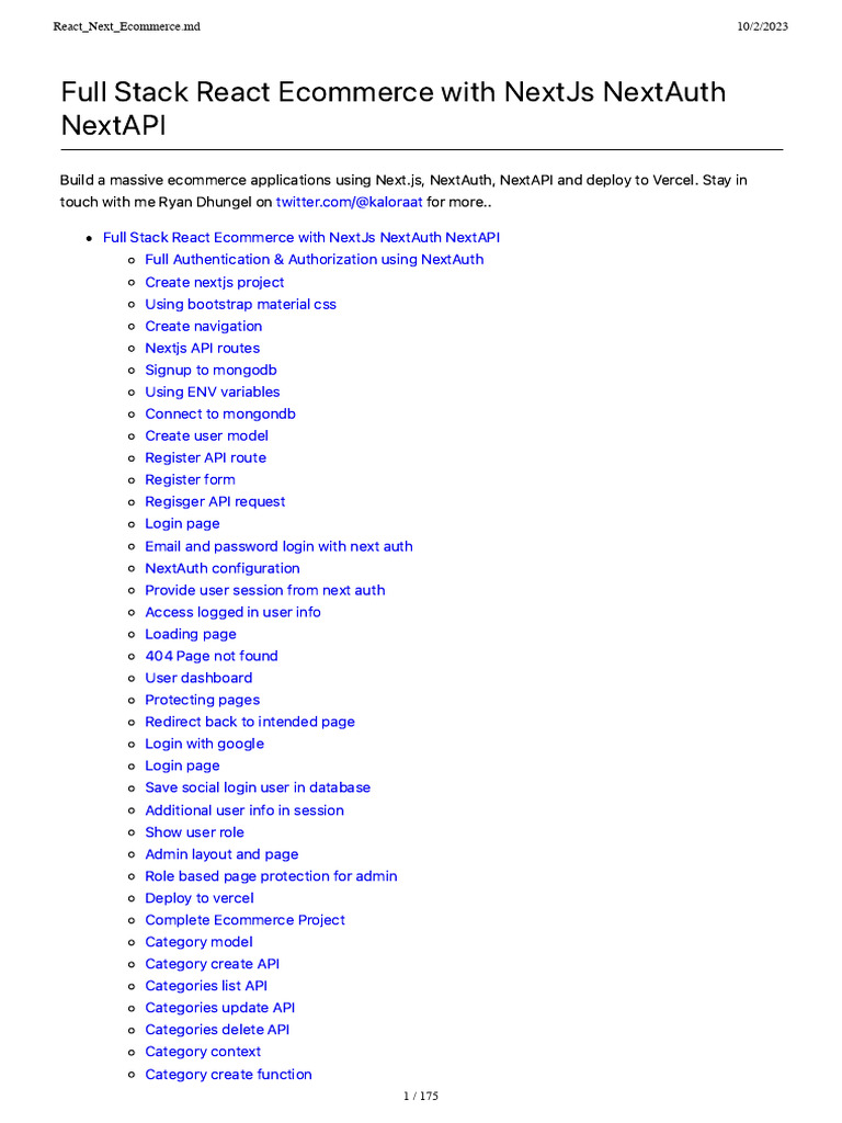 React Next Ecommerce | PDF