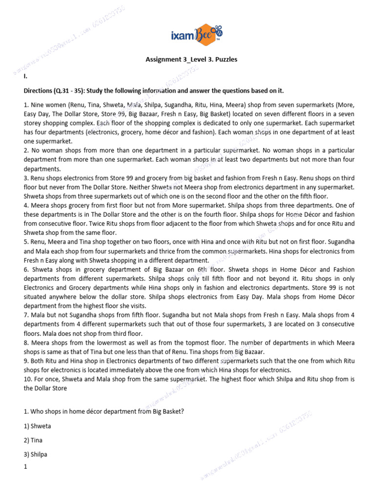 Assignment 3 - Difficult Level Puzzles | PDF