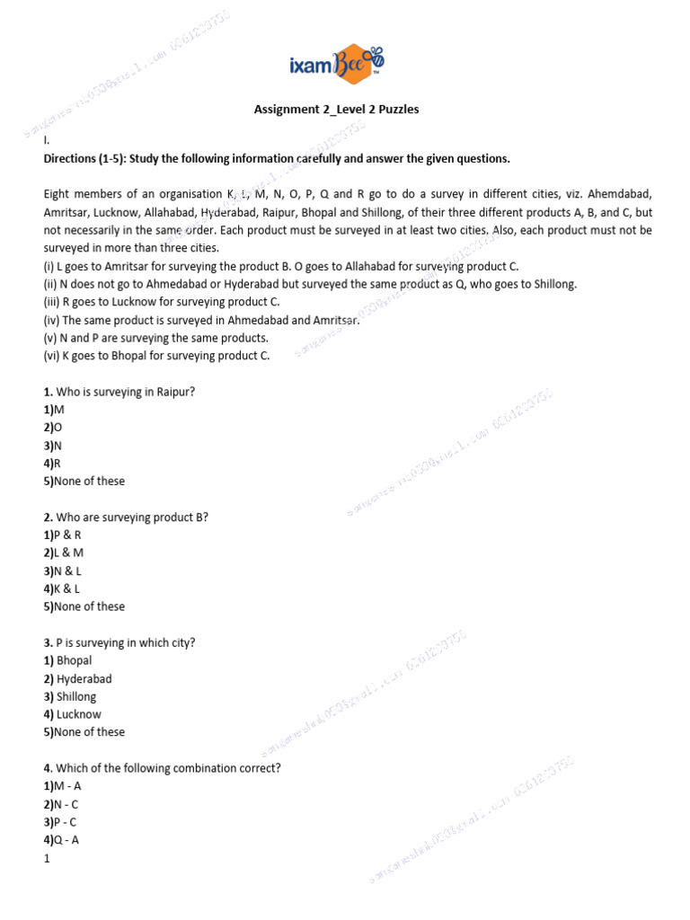 Assignment 2 - Moderate Level Puzzles | PDF | Planets In Astrology ...