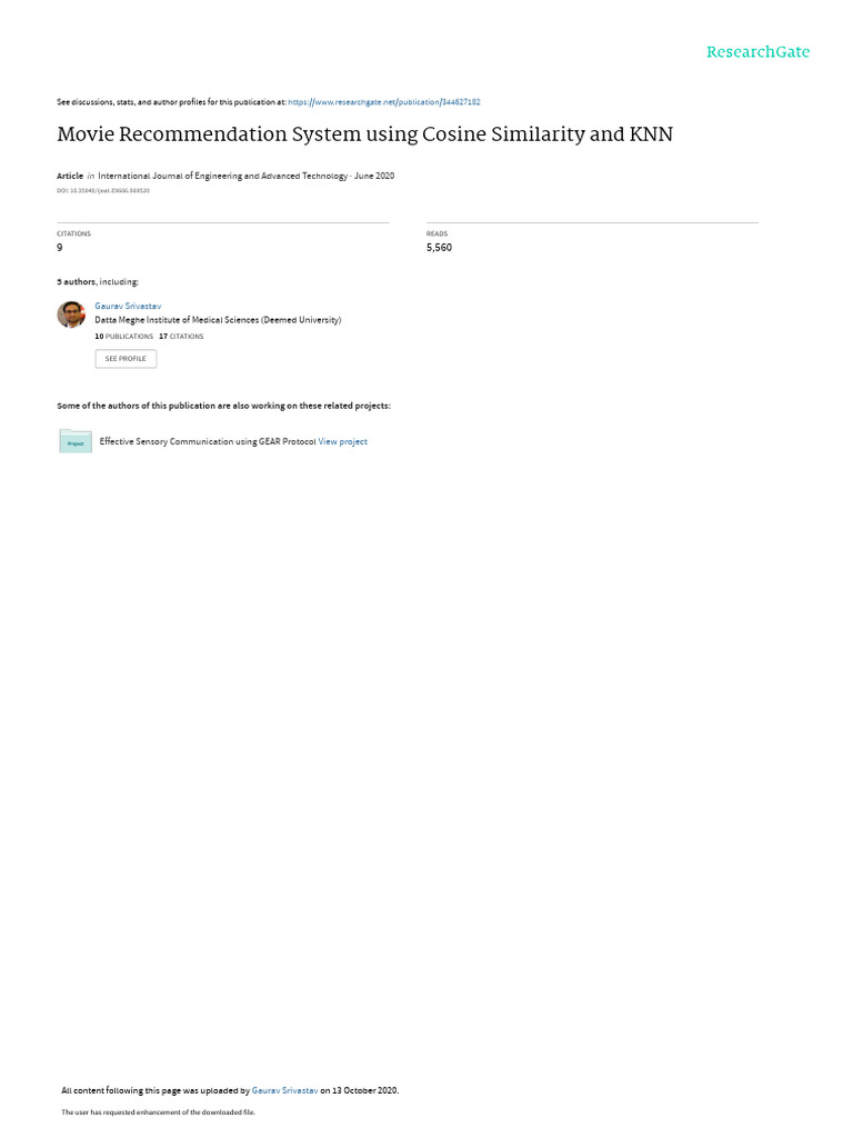 Movie Recommendation KNN | PDF | Computers | Technology & Engineering