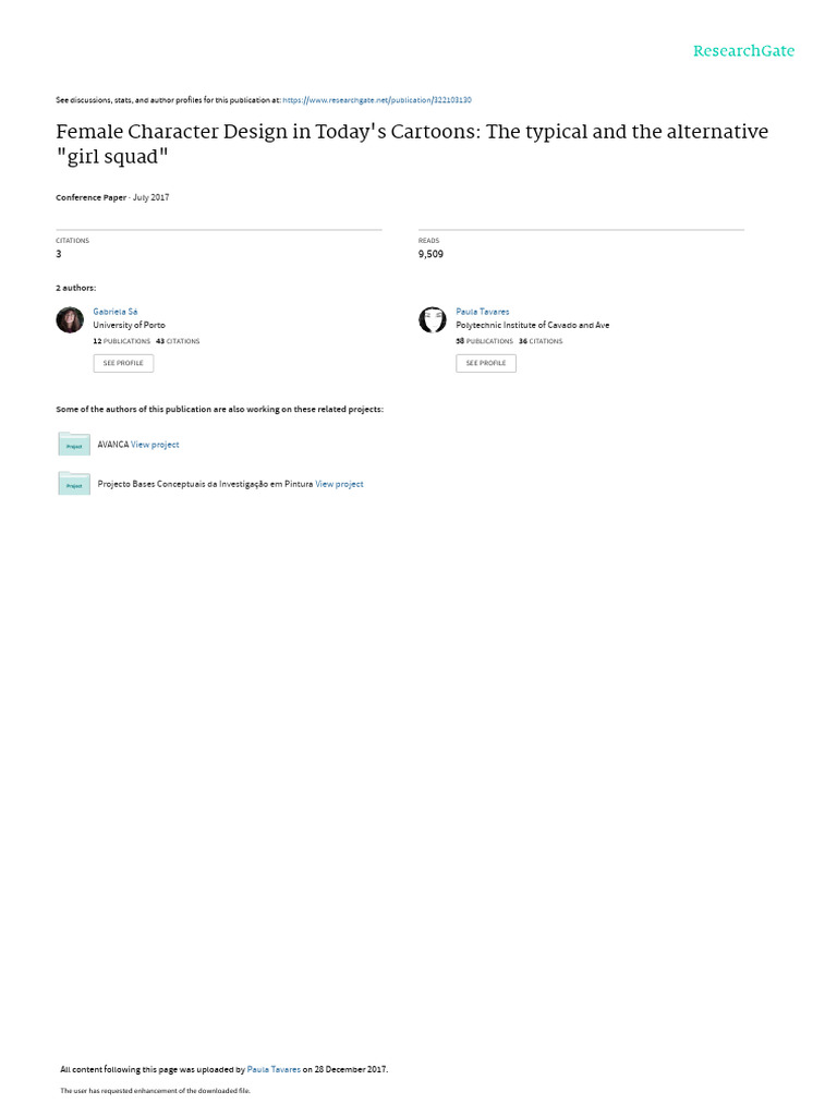 Female Characters in Animations | PDF | Social Science