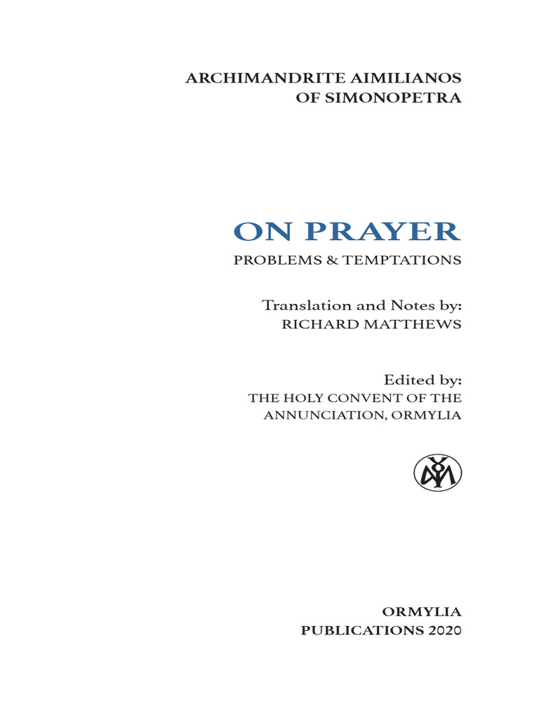 On Prayer-Problems and Temptations Sample | PDF | Prayer