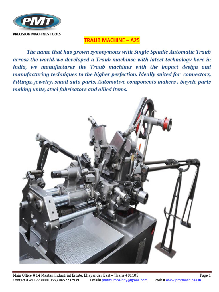 Traub Machine | PDF