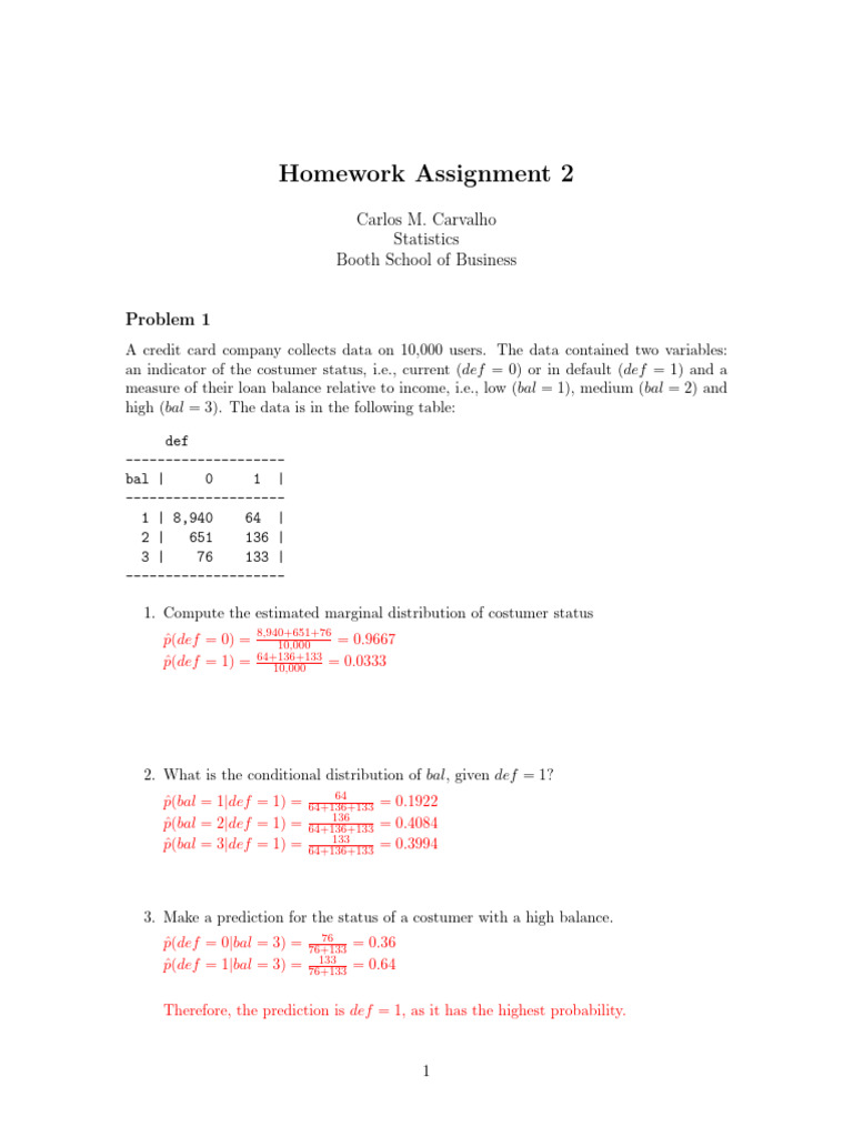Statistics Homework Analysis | PDF