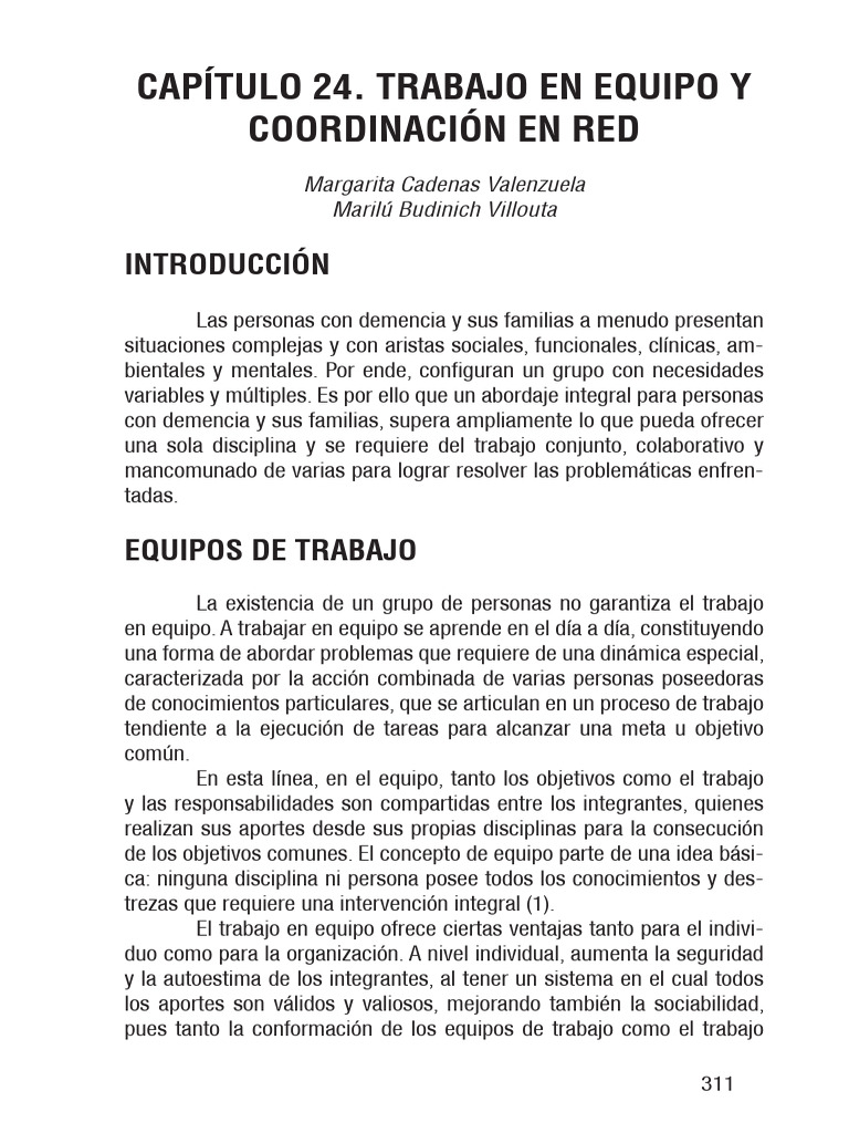 Cap¡tulo 24 Trabajo en Equipo y Coordinación en Red | PDF