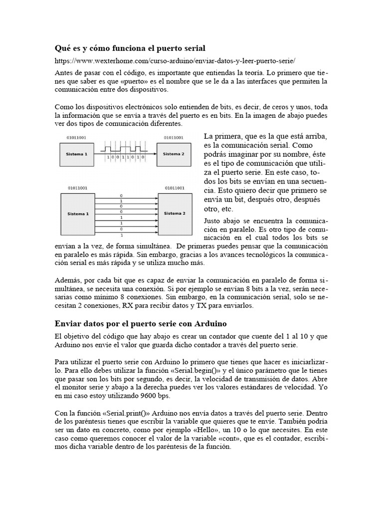 ARDUINO Puerto Serial Serie | PDF