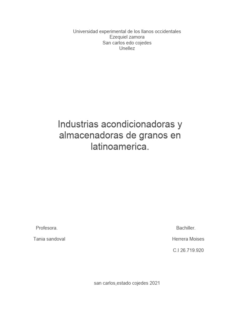 Trabajo Granos y Semillas Moises | PDF
