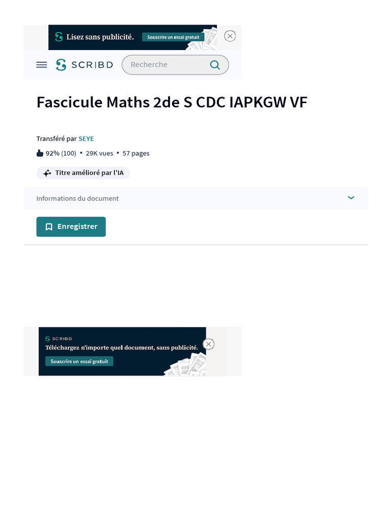 Fascicule Maths 2de S CDC IAPKGW VF - PDF - Fonction Monotone ...