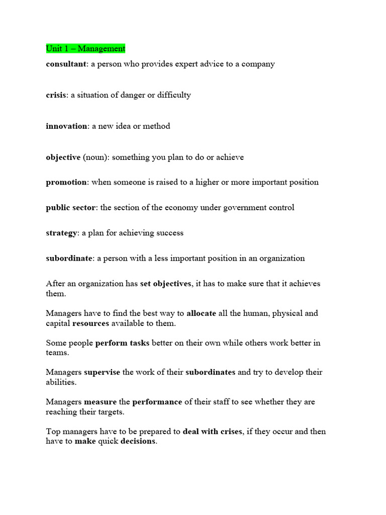 English For Business Studies - Vocabulary | PDF