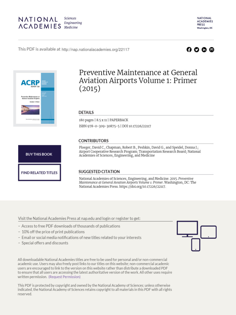 Preventive Maintenance at General Aviation Airports Volume 1: Primer ...