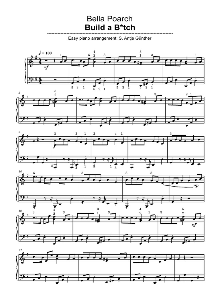 Bella-Poarch-Build-a-B_tch-easy-piano-solo-sheet-music-with-fingering ...