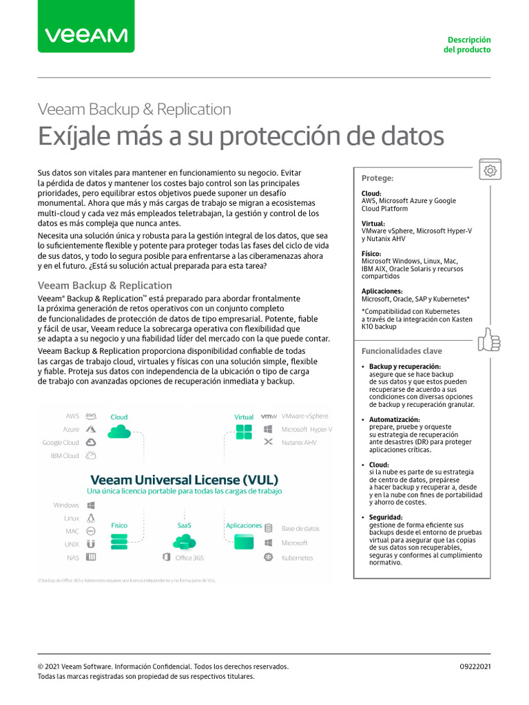 Veeam Backup Datasheet | PDF