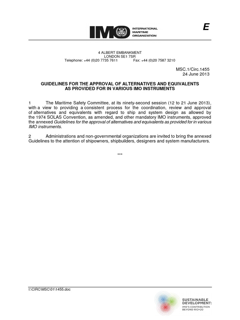 MSC 1-Circ 1455 | PDF