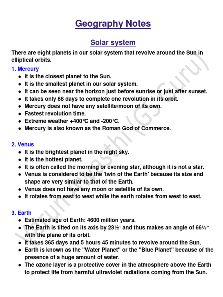Geography Notes - (English) | PDF | Atmosphere Of Earth | Troposphere