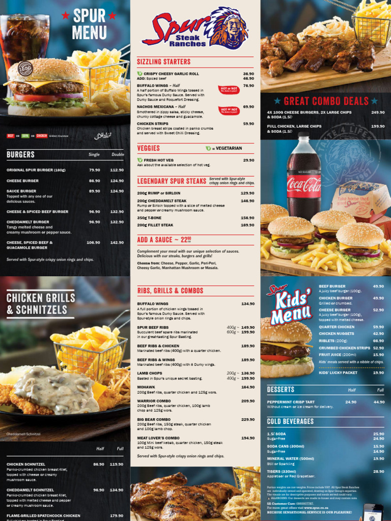 Spur Steak Ranches Halaal Take A Way Menu | PDF