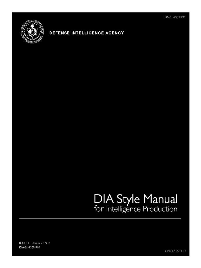 DIA Style Manual For Intelligence Production | PDF